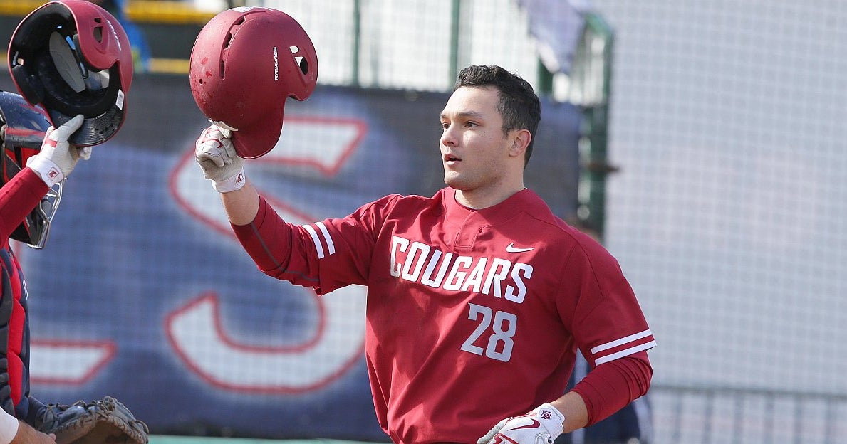 Cougar Collin Montez swinging a hot bat in summer baseball