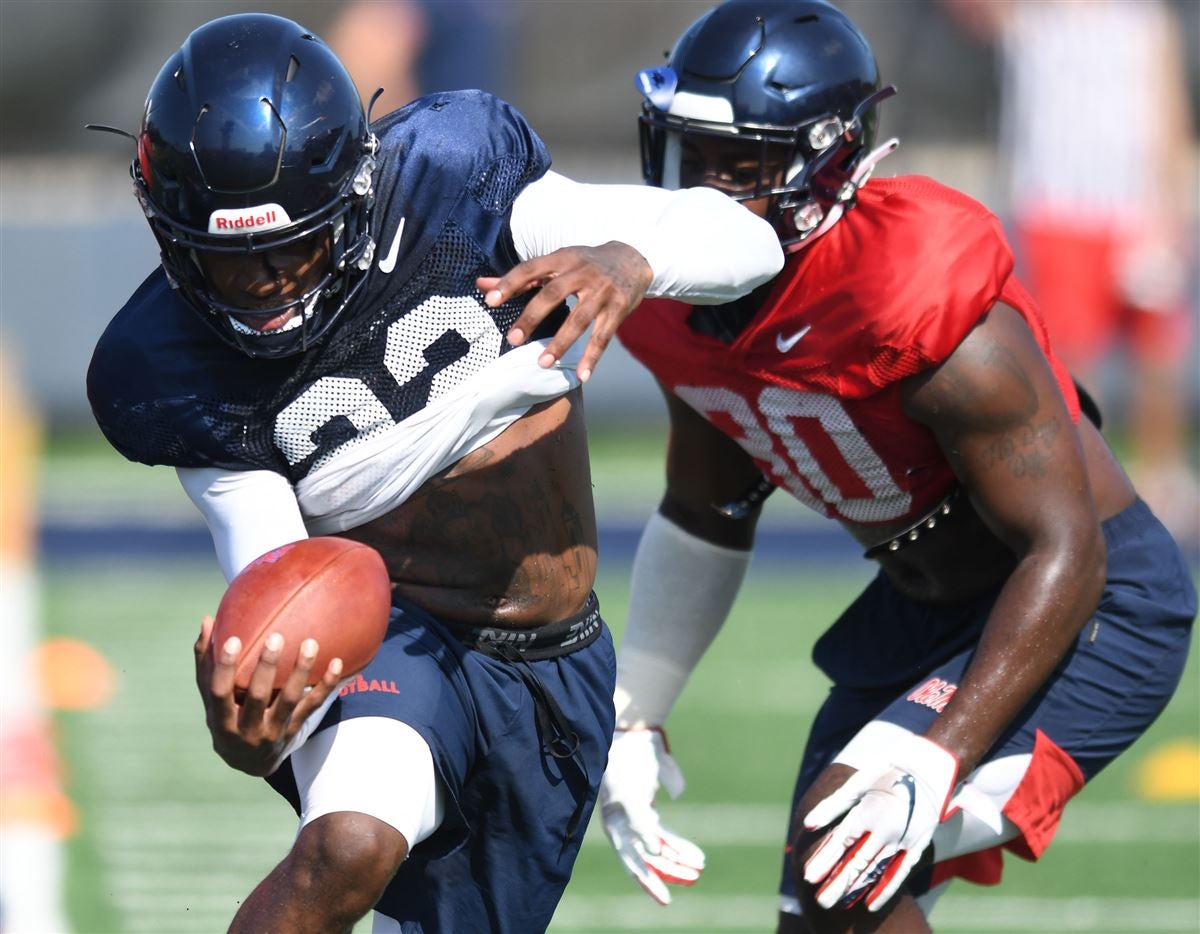 Photos: Ole Miss progresses to helmets and shoulder pads for third day ...