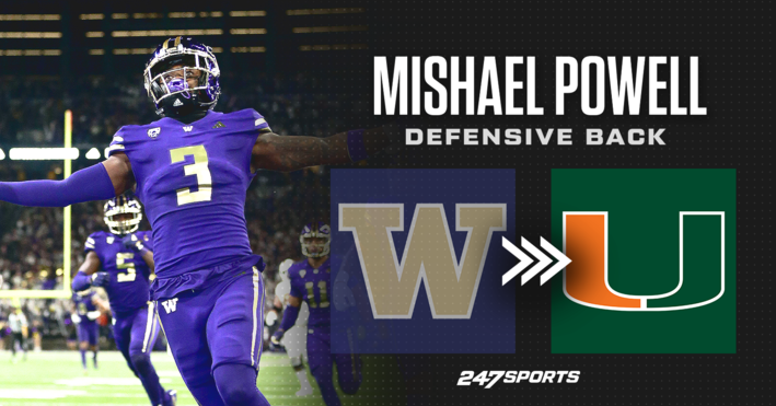 Washington transfer DB Mishael Powell commits to Miami