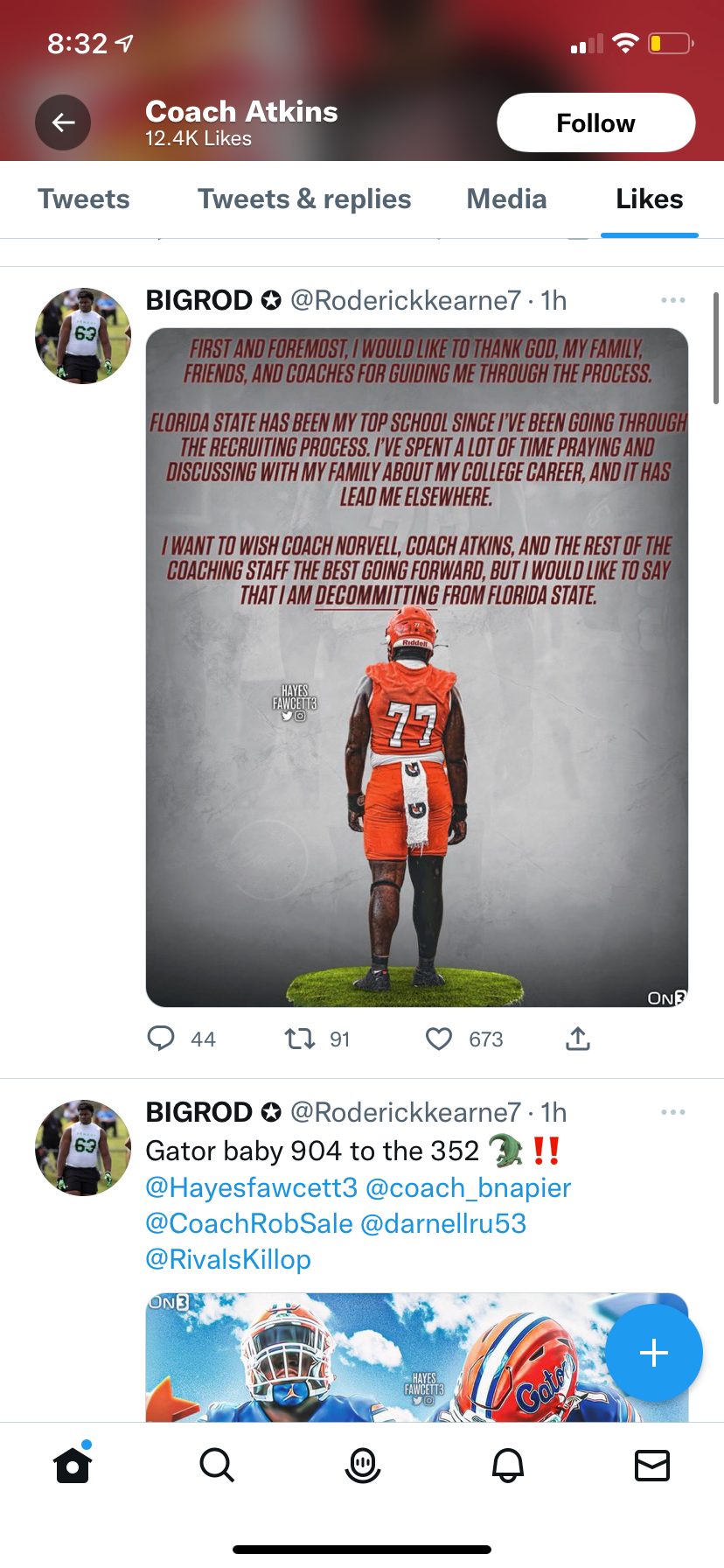 Top247 IOL Roderick Kearney flips from FSU to UF